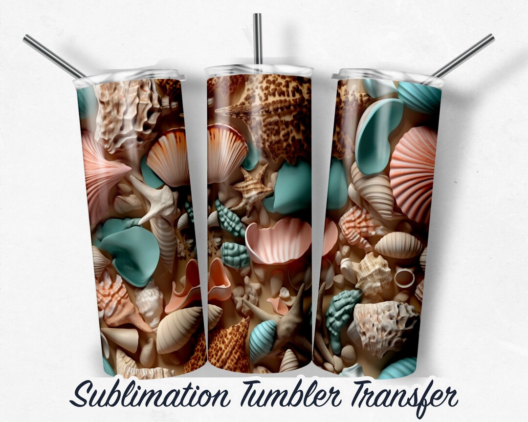 3D Sea Shells Sublimation Transfer Print for 20 Oz - 30 Oz Tumbler ...