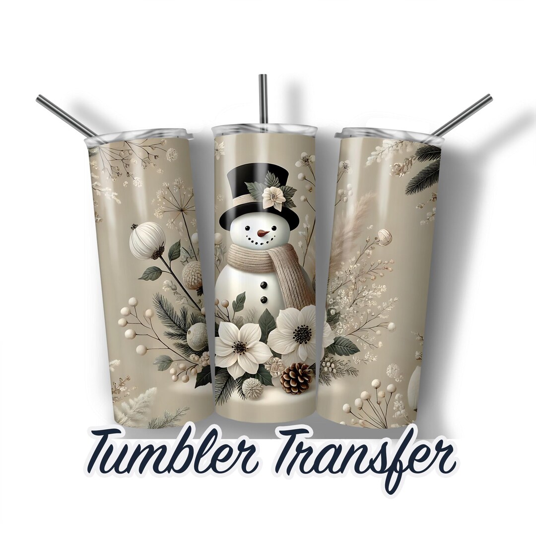 Snowman Sublimation Transfer Print for 20 Oz Tumblers - 30 Oz Tumblers ...