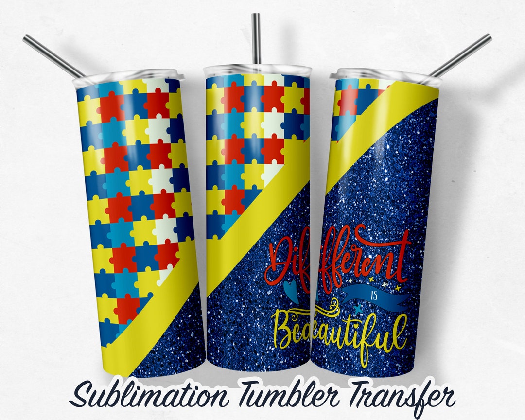 Autism Awareness Vinyl Wrap or Sublimation Transfer Print for 20 Oz 30 ...
