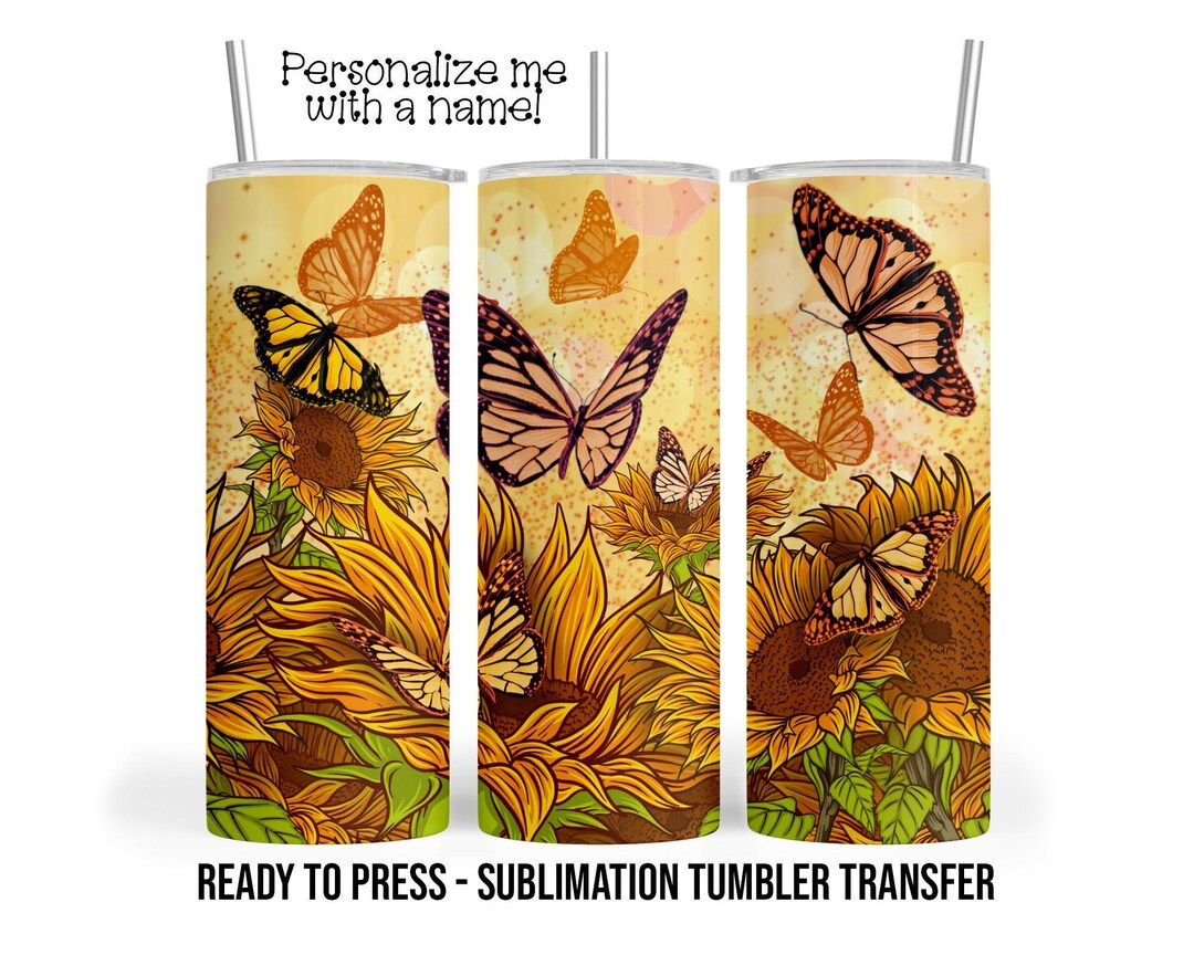 Butterflies Sublimation Tumbler Transfer Print for 20oz Tumbler - 30 Oz ...