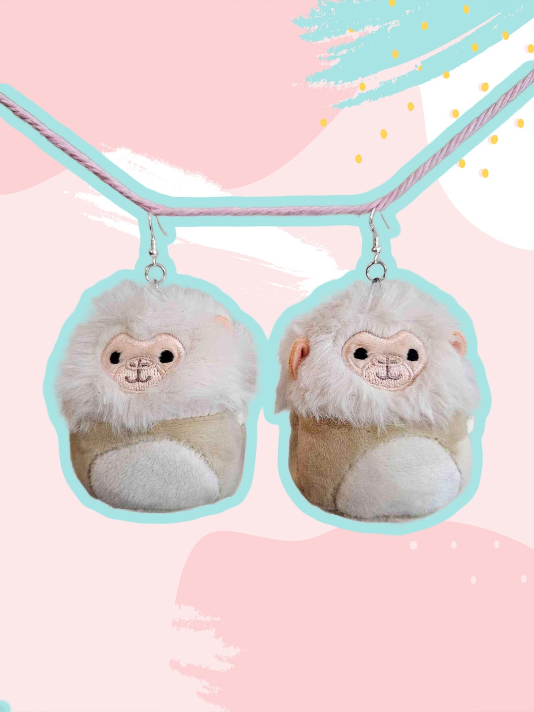 Squishmallow Earring 2.5 Inch Snow Monkey - Etsy