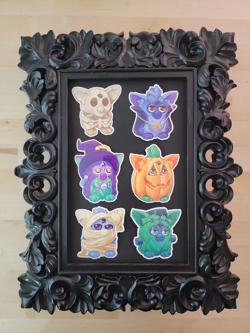 Halloween Skeleton Furby Sticker 90s Aesthetic - Etsy