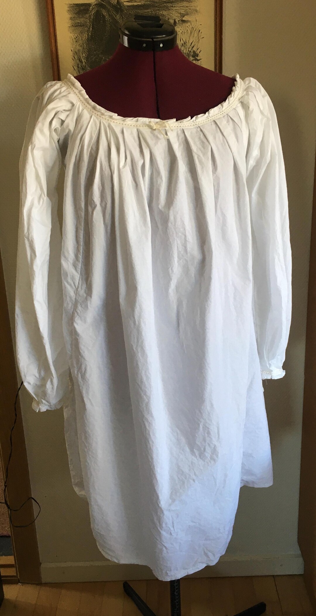 Italian Renaissance Inspired Cotton Chemise With Drawstring - Etsy