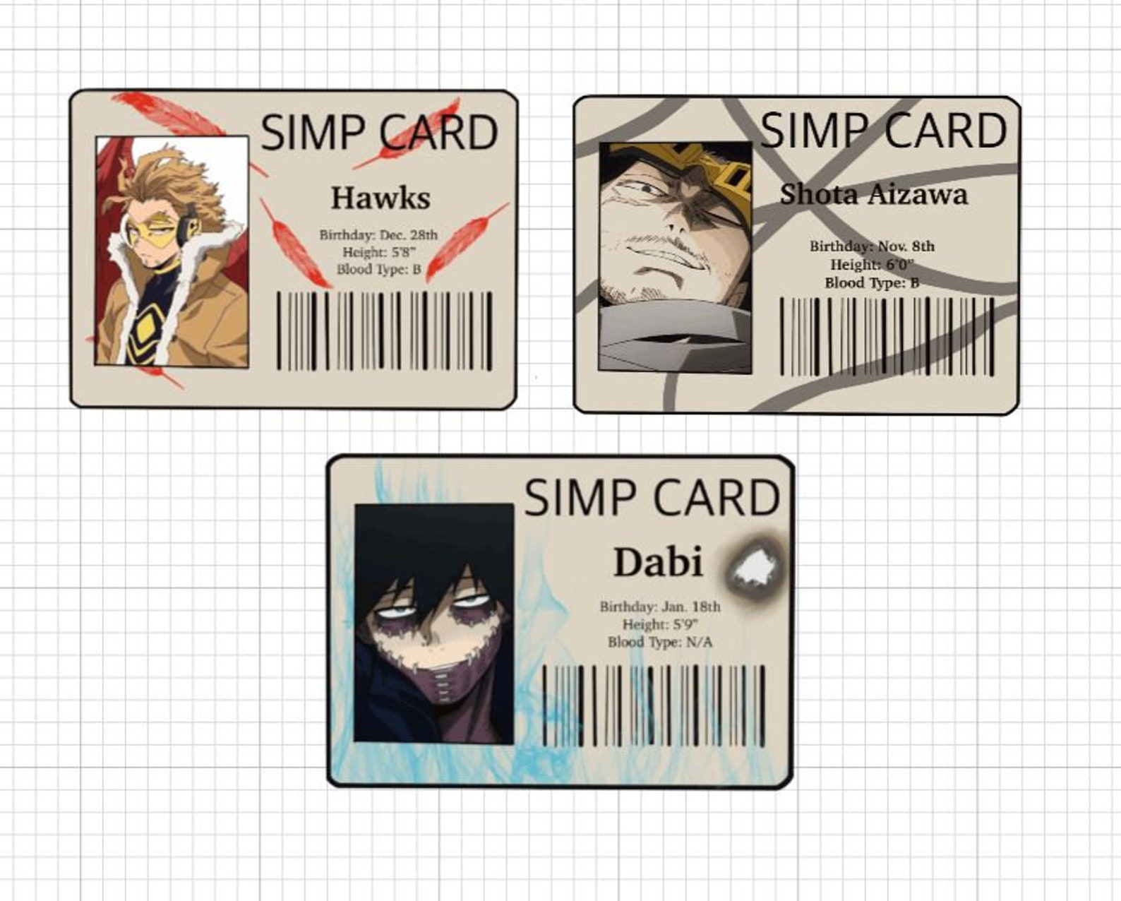 Simp ID Card Stickers - Etsy