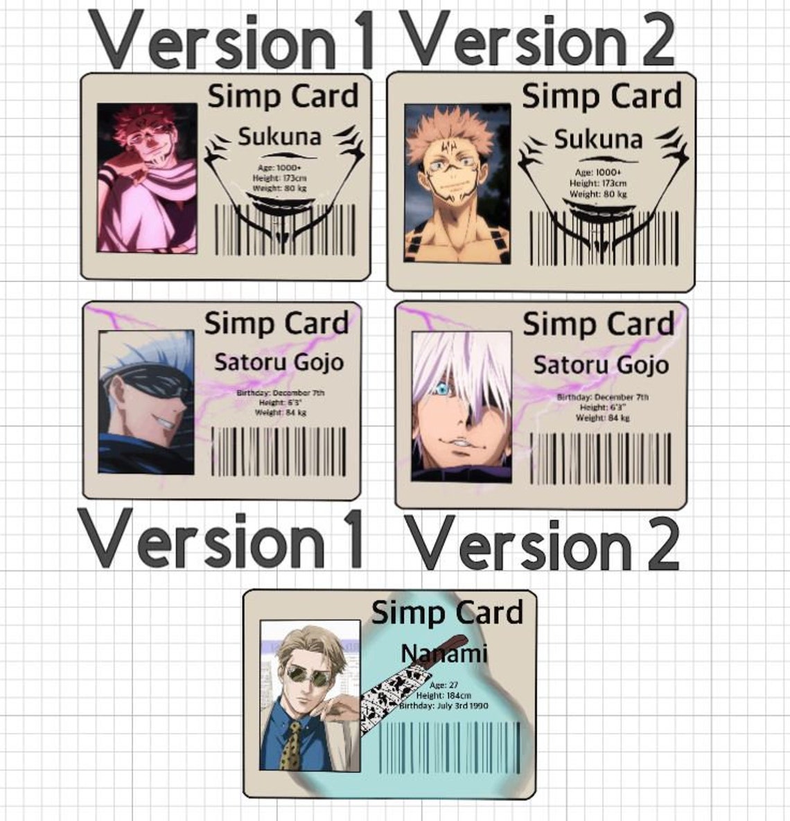 Simp ID Card Stickers - Etsy