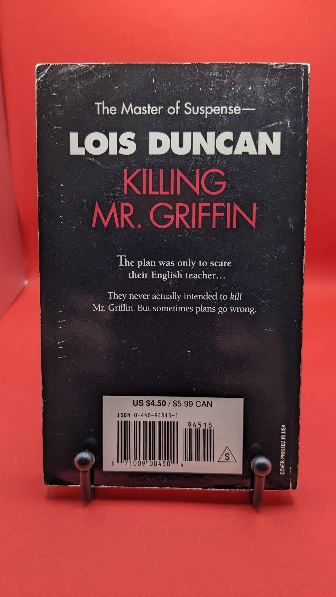 Killing Mr. Griffin by Lois Duncan Vintage 1990 Paperback - Etsy