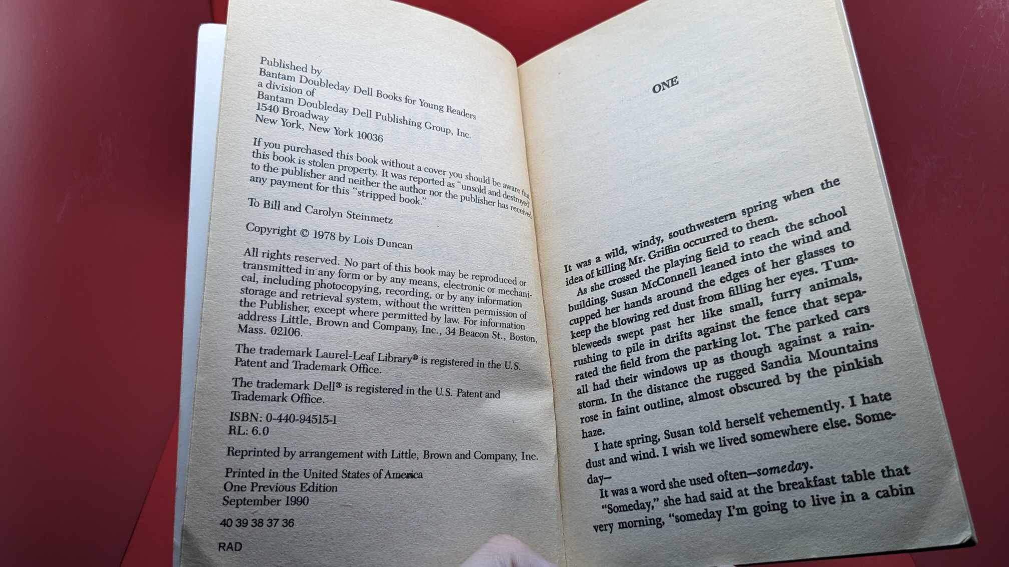 Killing Mr. Griffin by Lois Duncan Vintage 1990 Paperback - Etsy