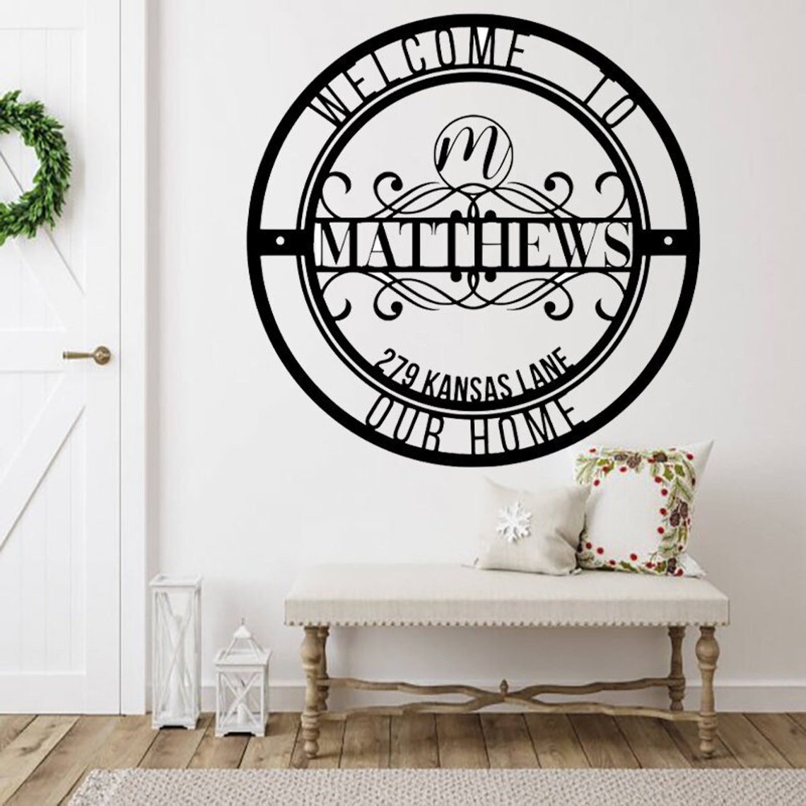 Welcome Circle Sign Personalized Metal Sign - Etsy
