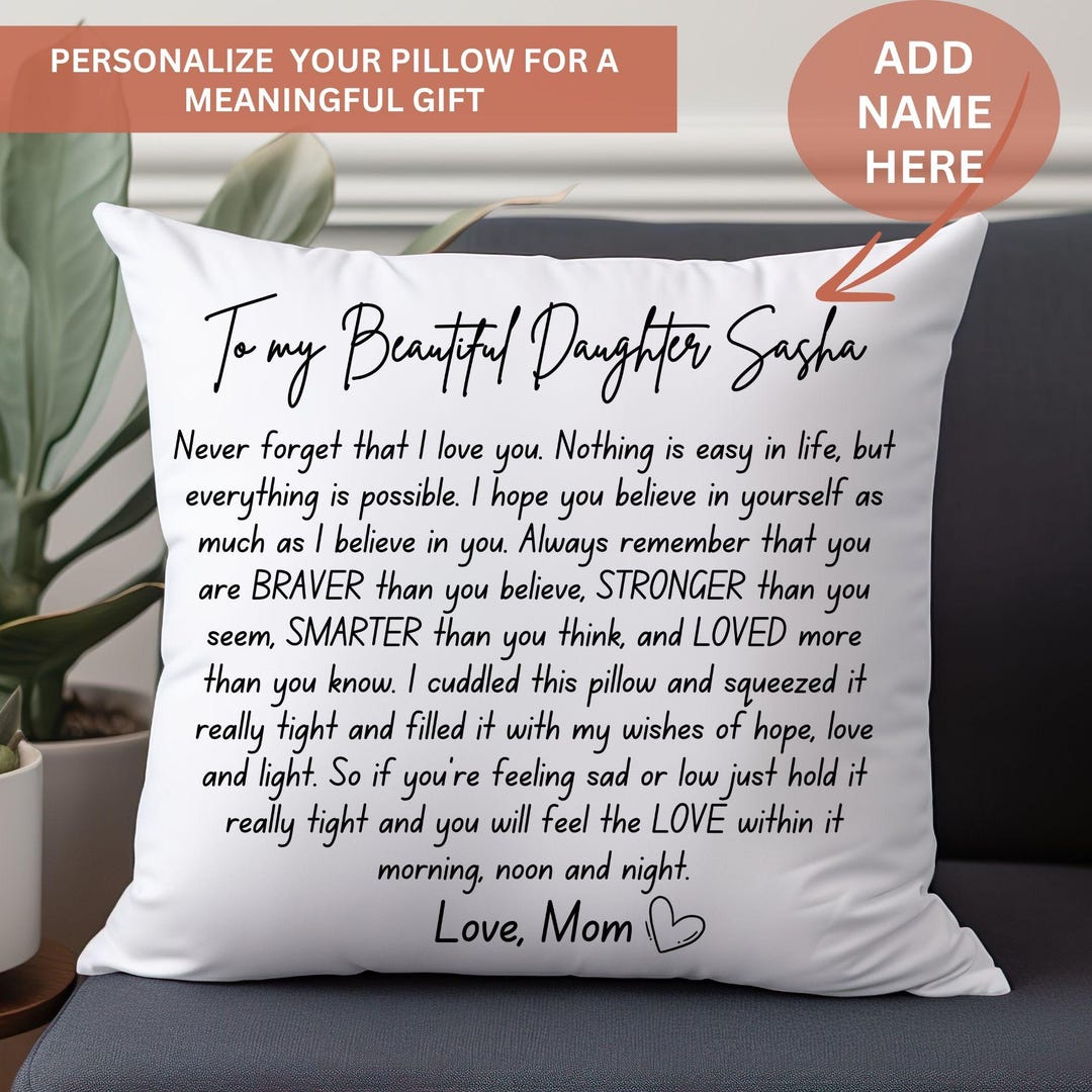 Personalized Daughter Pillow: Meaningful Message Cuddle Cushion - Etsy