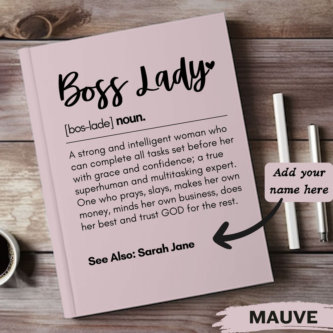 Personalized Boss Lady Definition Hardcover Journal: New Business Owner ...