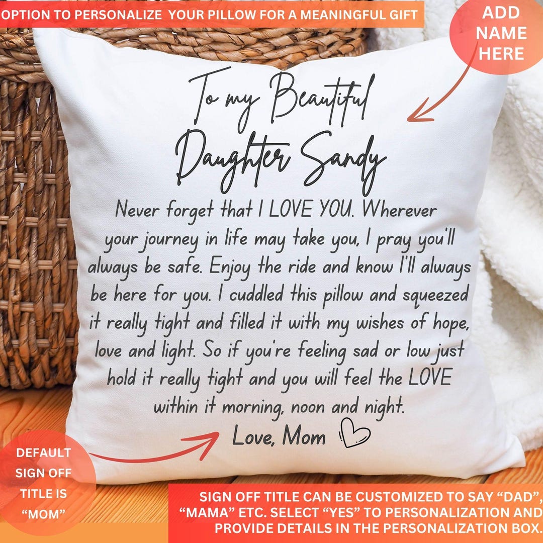 Daughter Pillow Cover Gift From Mom, College Student Pillow Case With ...