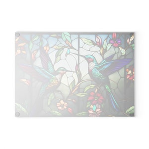 Hummingbird Glass Cutting Board, Colorful Cutting Glass Gift ...
