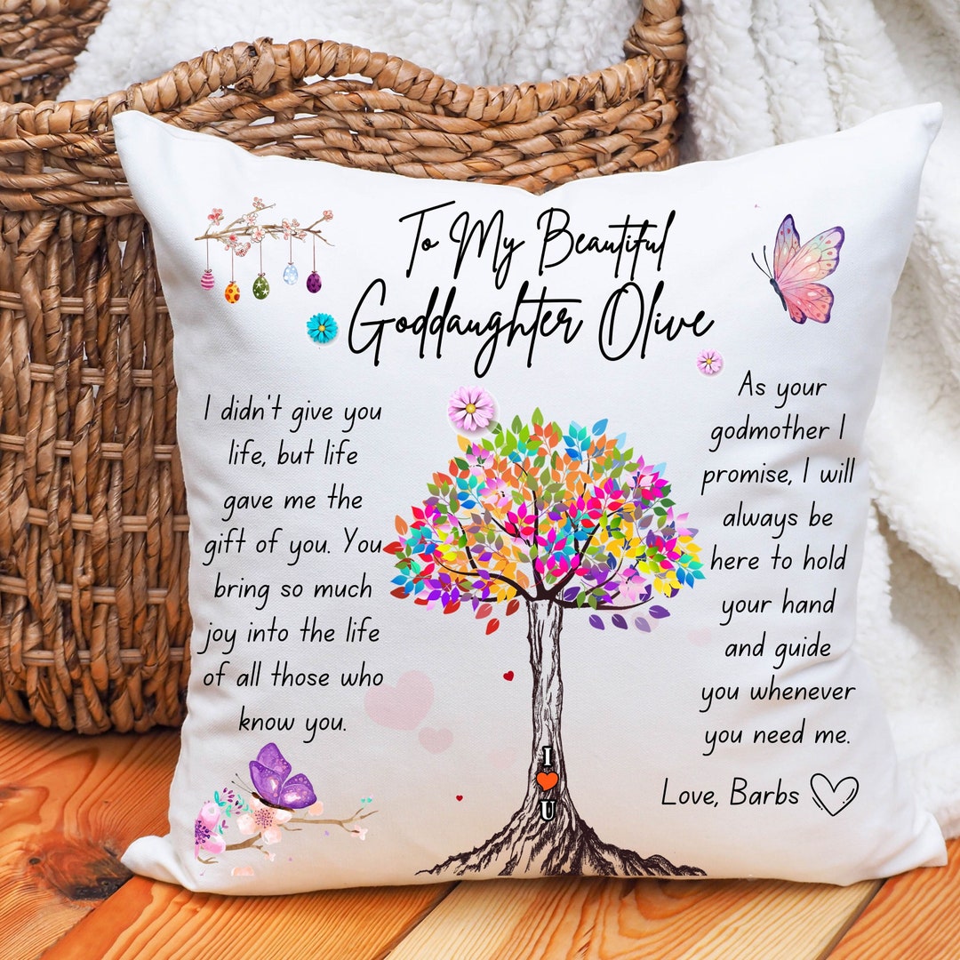 Personalized Goddaughter Gifts From Godmother Goddaughter Pillow ...