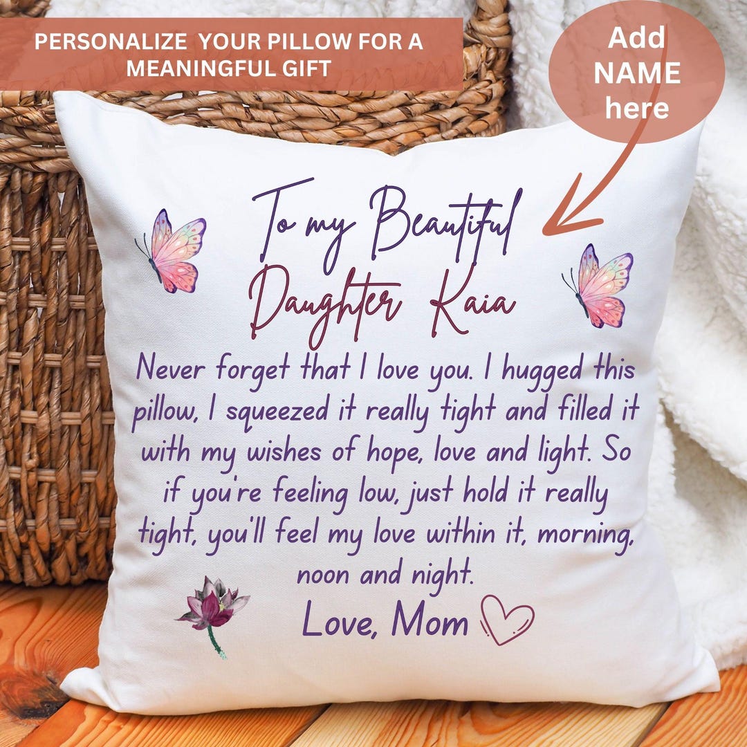 Personalized Daughter Pillow: Hug Cushion Gift From Mom & Dad - Etsy