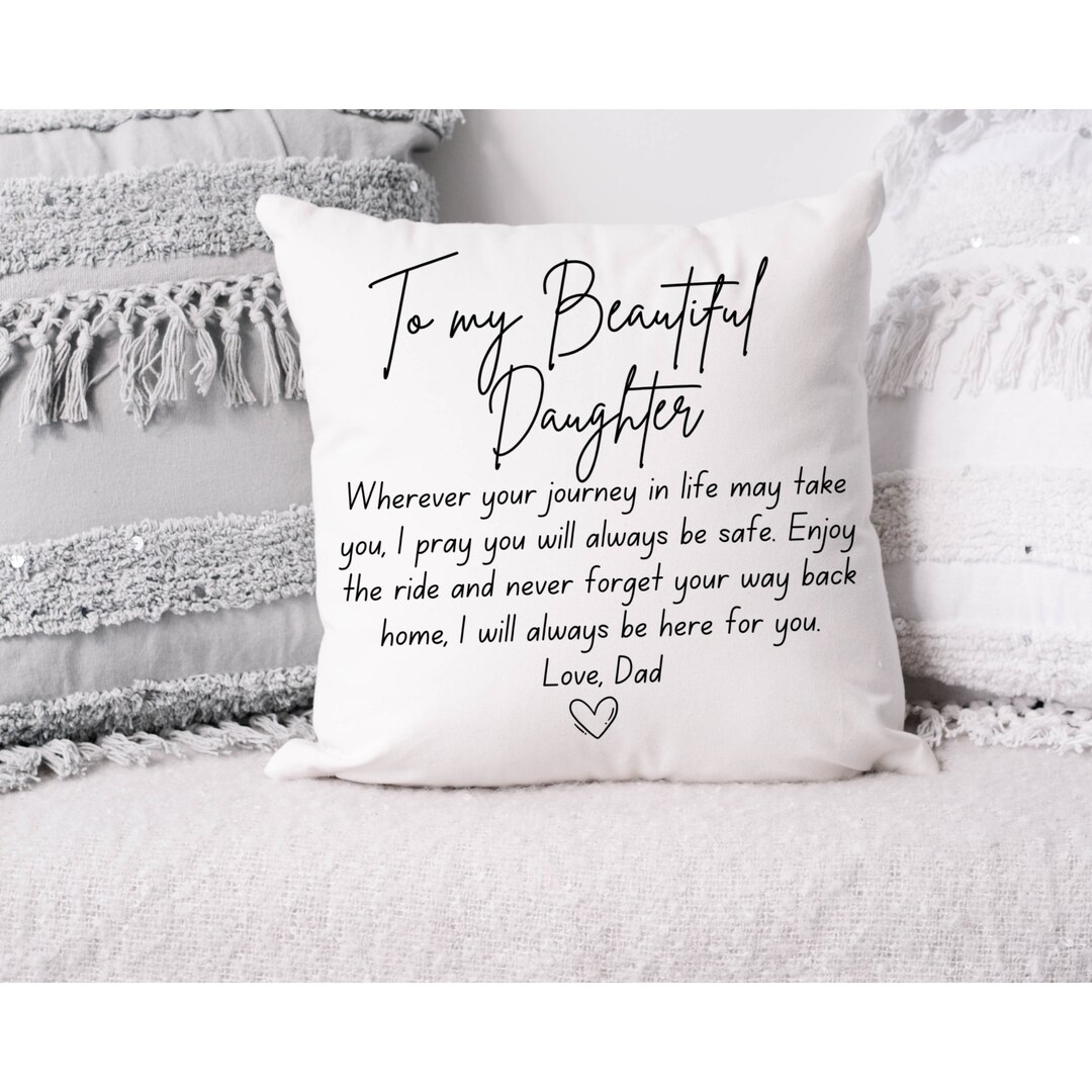 Gift for Daughter From Dad, College Student Gift Polyester Square ...