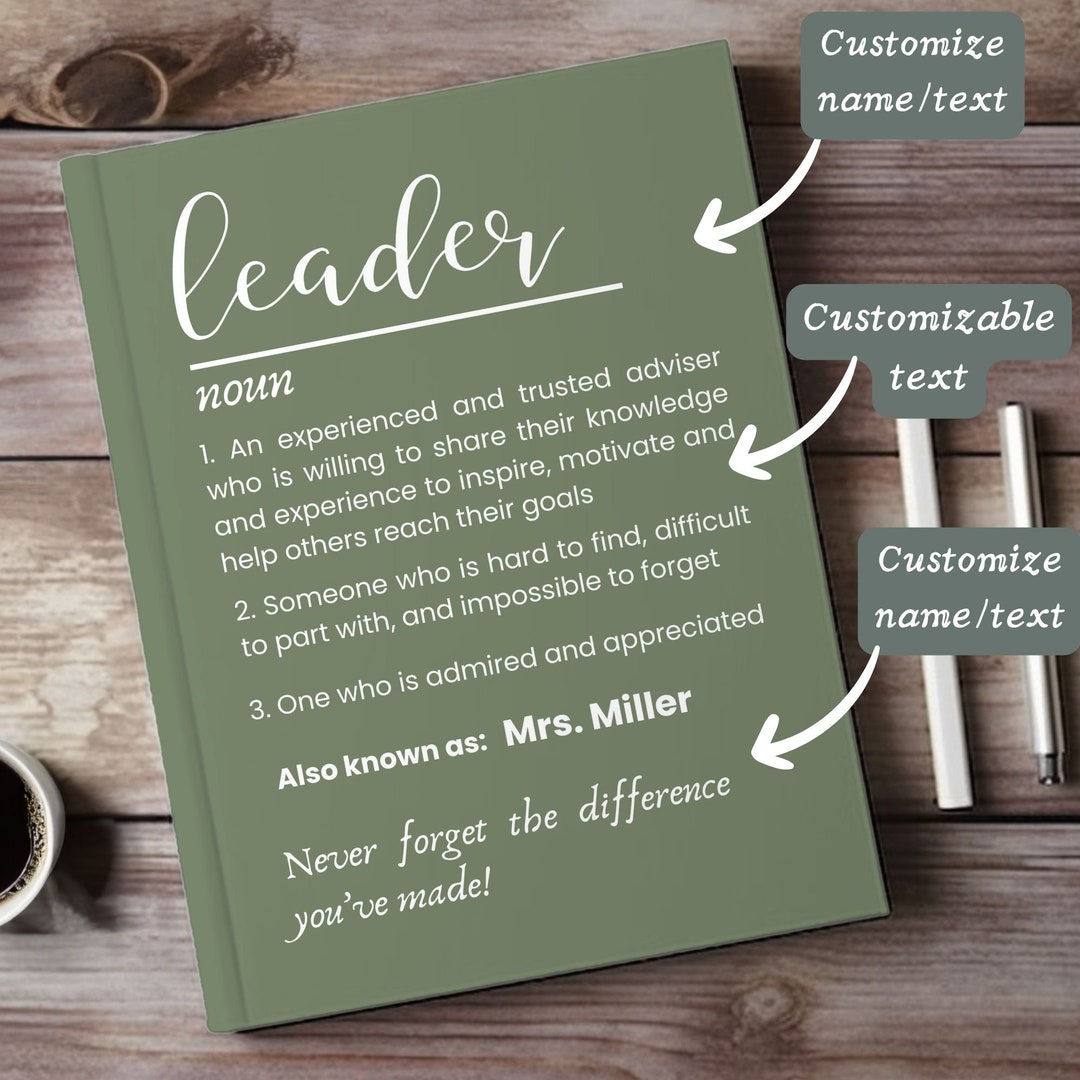 Gift for Leader Journal, Leader Definition Notebook, Gift for Mentor ...