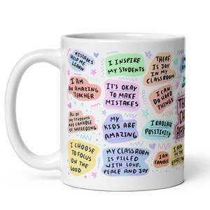Teacher Daily Affirmations Coffee Mug - Positive Gift (11oz) - Etsy