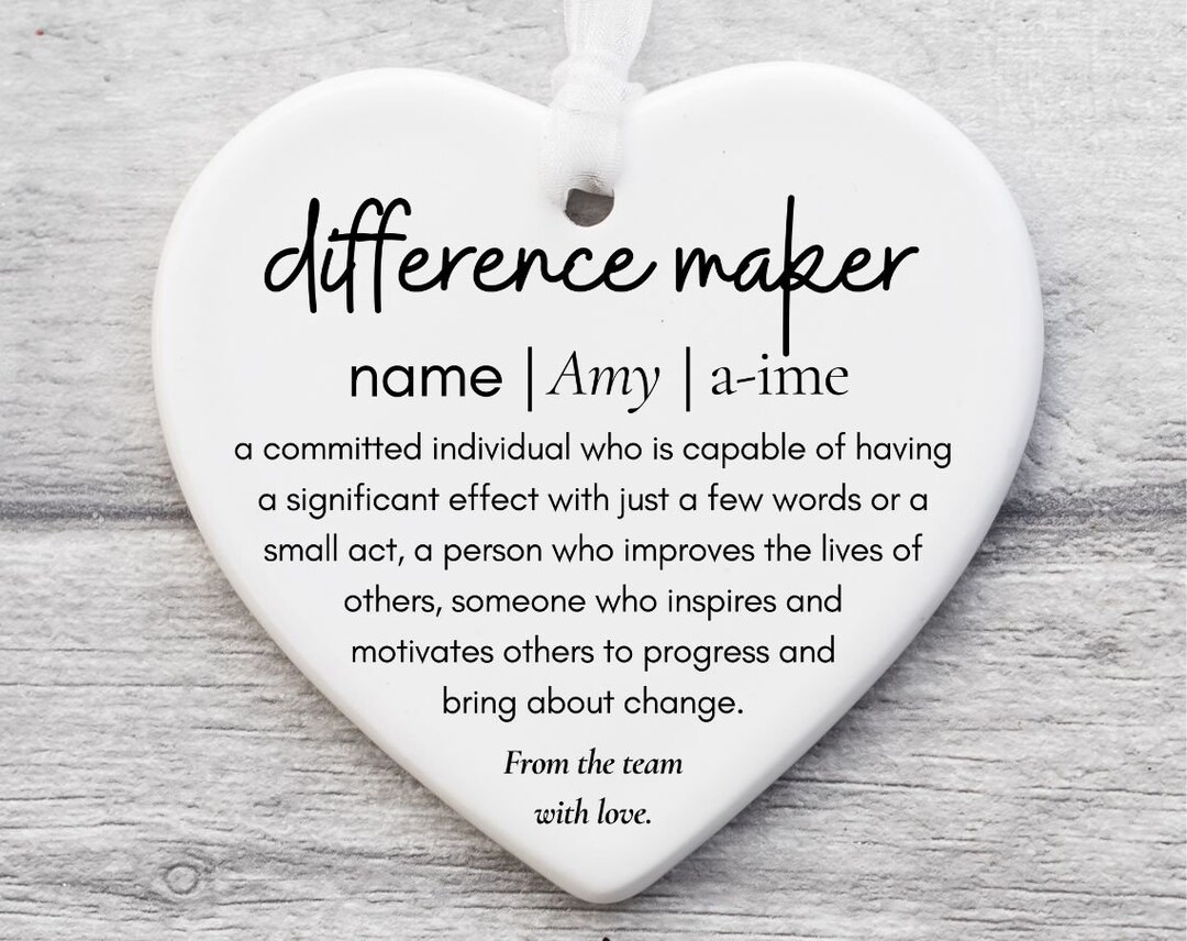 Difference Maker Ornament Personalized Thank You Ornament for Coworker ...