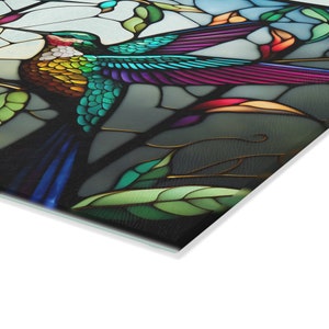 Hummingbird Glass Cutting Board, Colorful Cutting Glass Gift ...