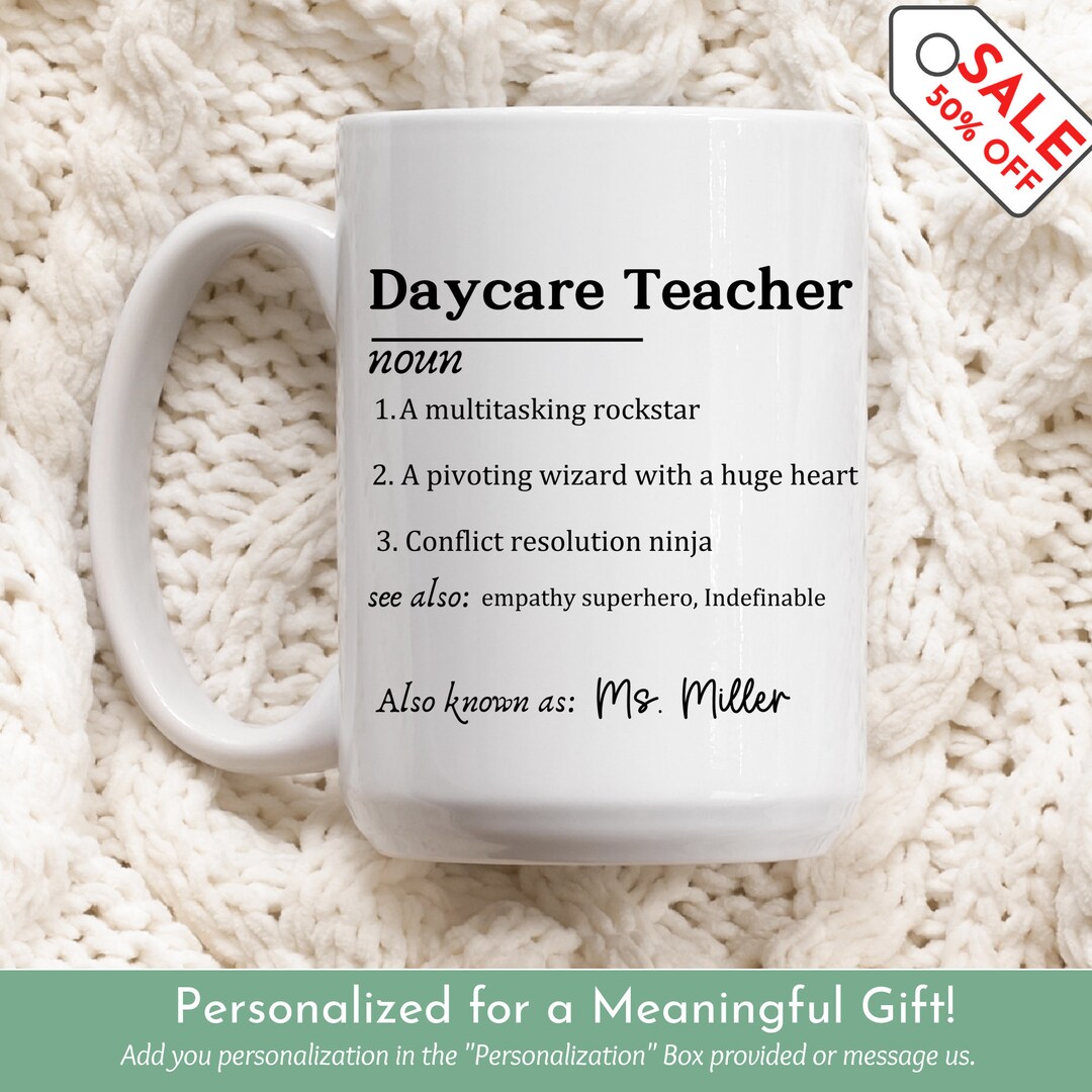 Personalised Daycare Teacher Gift Funny Name Definition Coffee Mug Gift ...