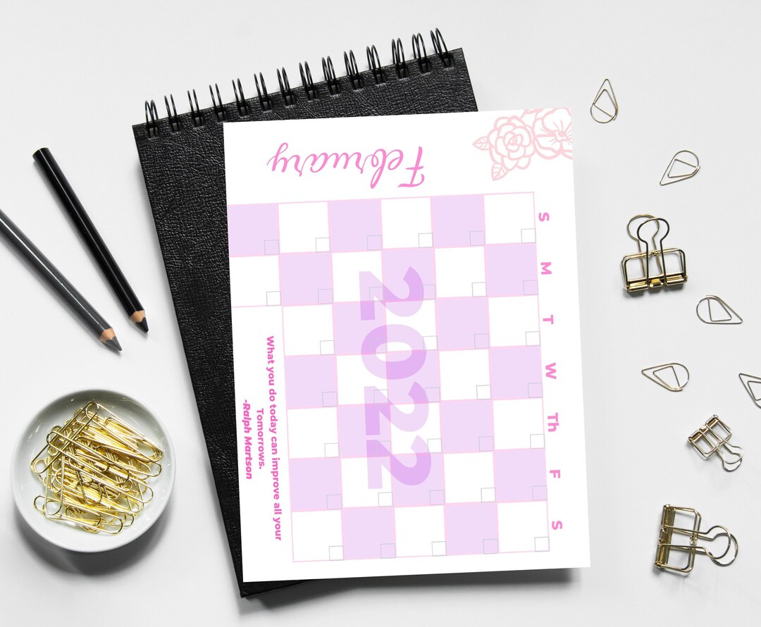 2022 Inspirational Calendar Printable -2022 Calendar Printable - 2022 ...