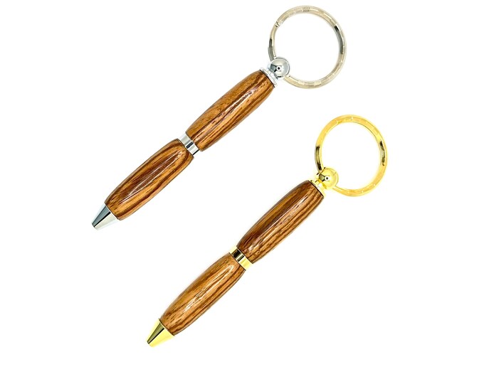 MINI Hand Turned Wooden Ballpoint Pen Keychain - Zebrawood - Etsy