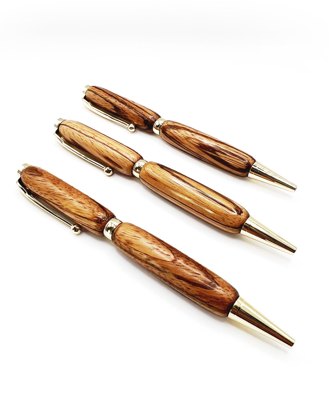 Hand Turned Wooden Ballpoint Pen - Exotic Zebrawood - Gold Tone | Gifts ...