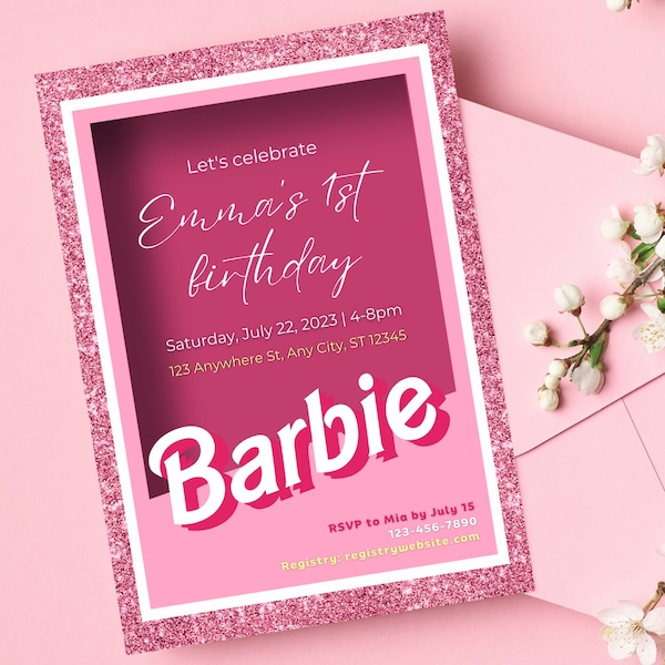 Barbie Invite - Etsy Australia