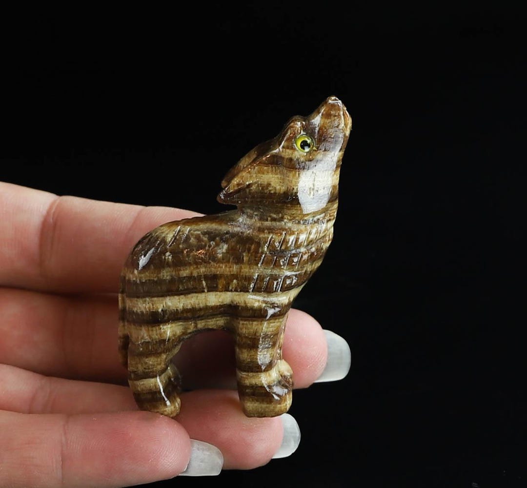 Onyx Wolf, Crystal Wolf, Natural Onyx, Crystal Collection, Home Décor ...