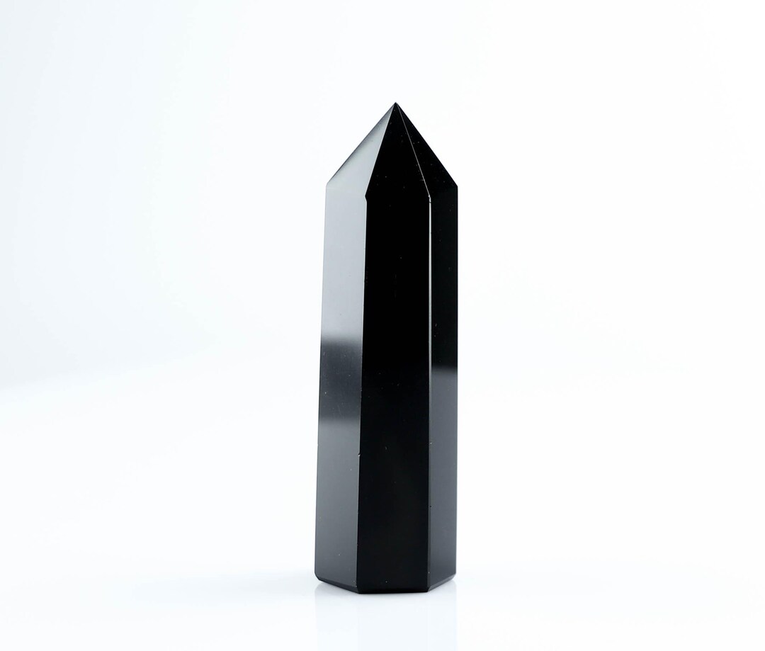 3" Obsidian Tower, Obsidian Point, Natural Crystal, Black Obsidian ...