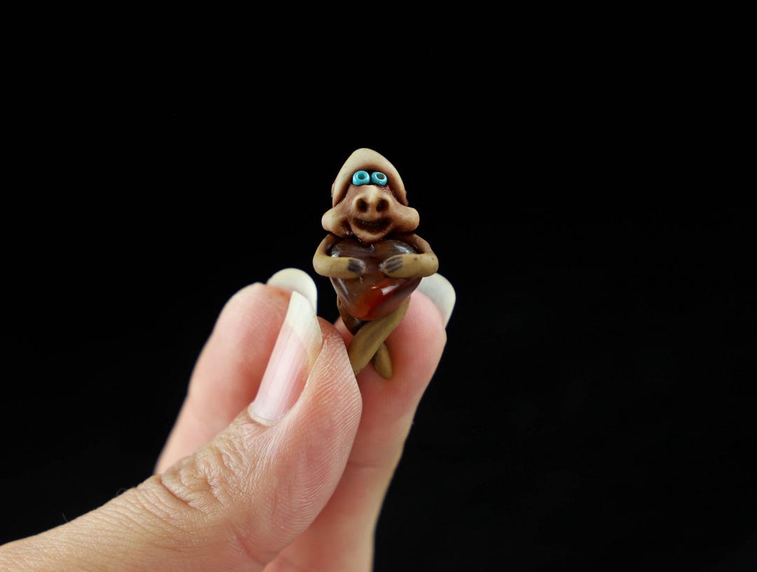 Lucky Troll Pendant, Trinket, Miniature Troll, Tumbled Crystals ...