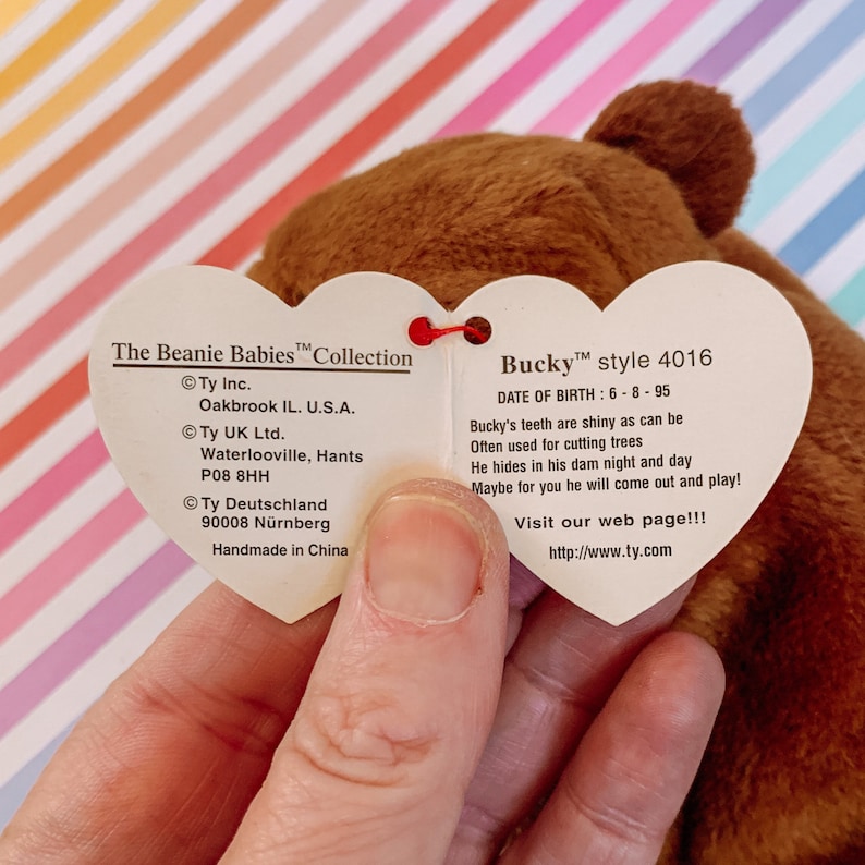 TY Beanie Baby — Bucky the Beaver (1995), MWMT - Etsy