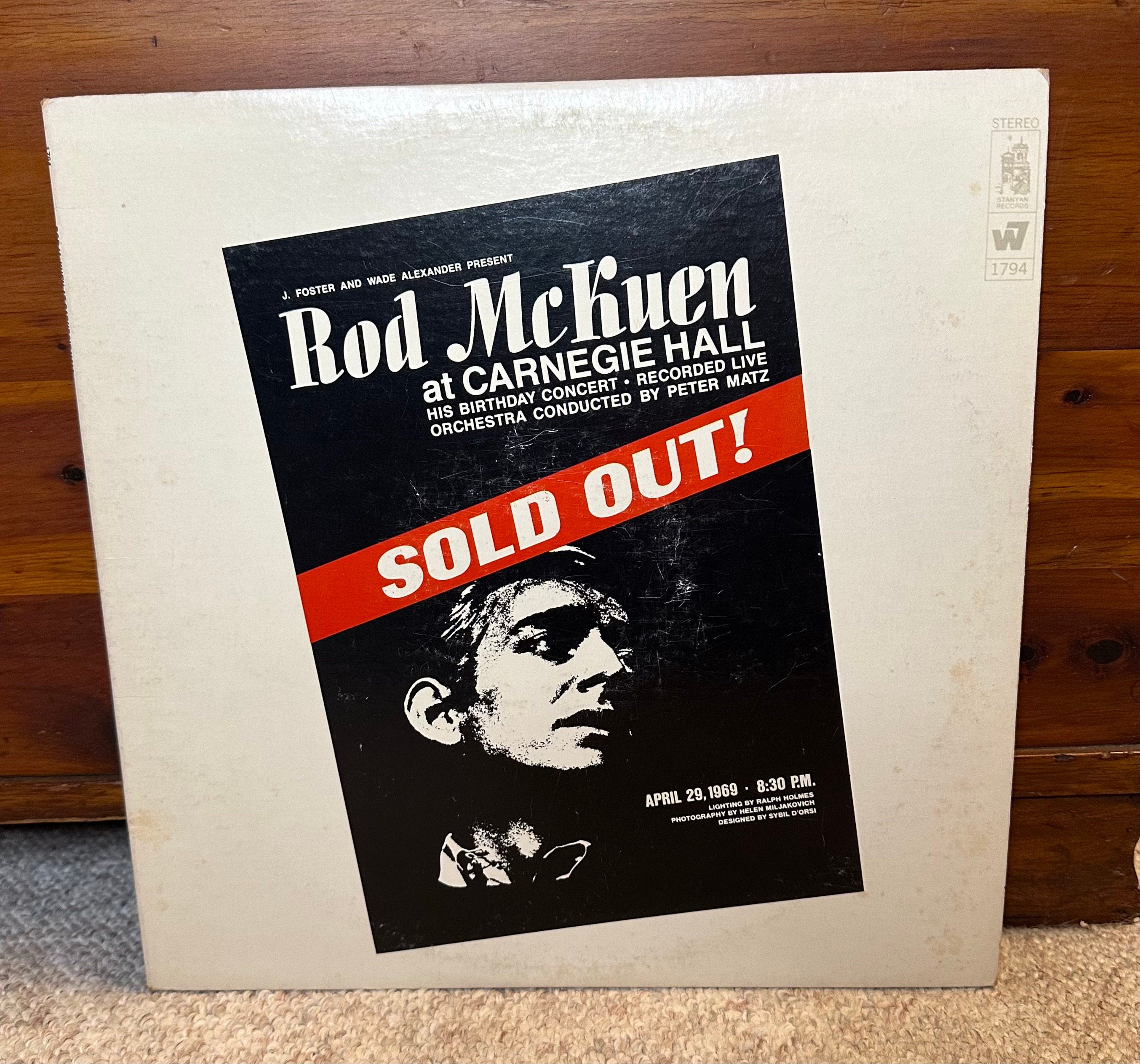 VINTAGE VINYL -- "rod Mckuen at Carnegie Hall" (originally Released ...