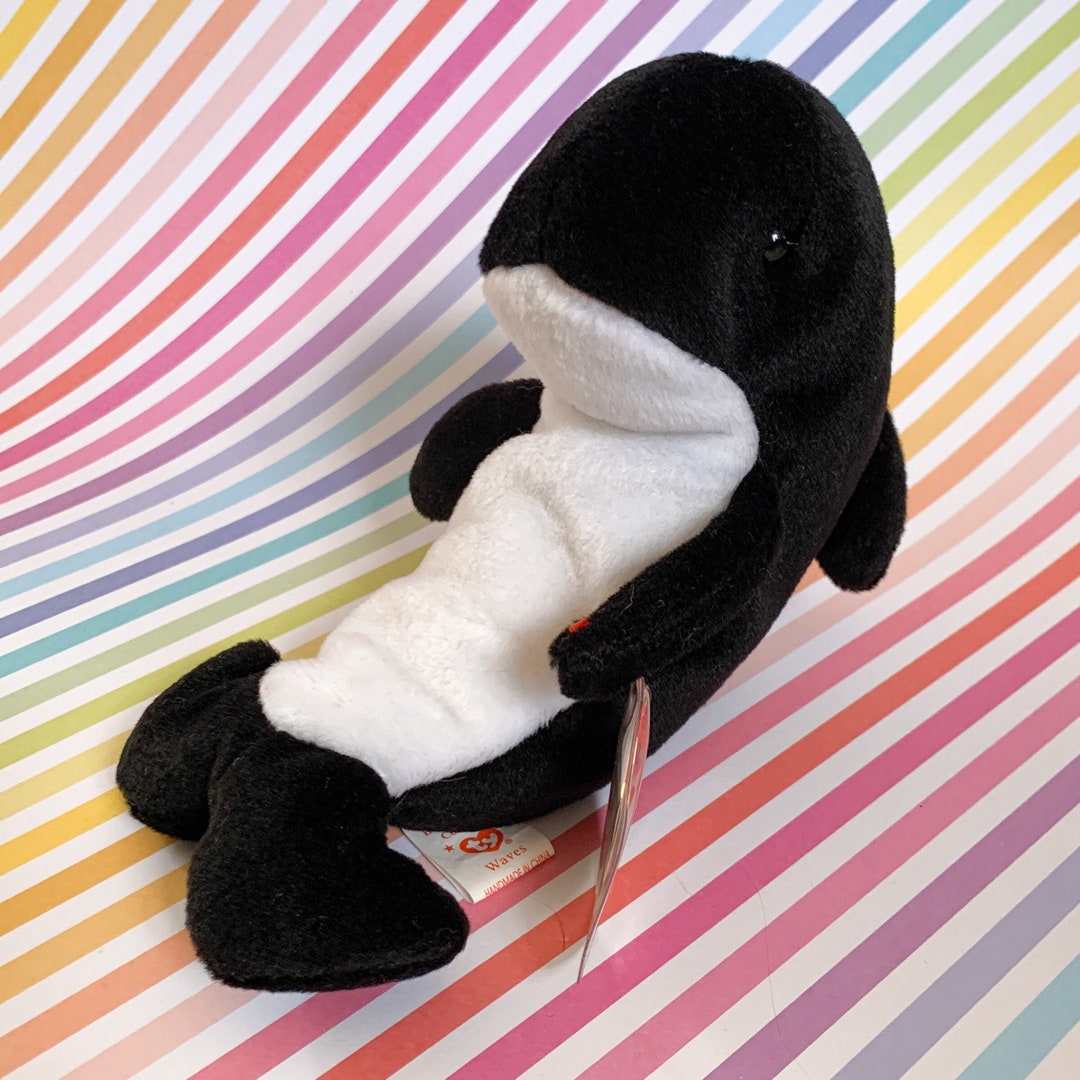 TY Beanie Baby — Waves the Whale (1996), MWMT - Etsy
