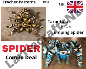 Pattern Crochet Giant Jumping Spider African Flower Pdf | Etsy