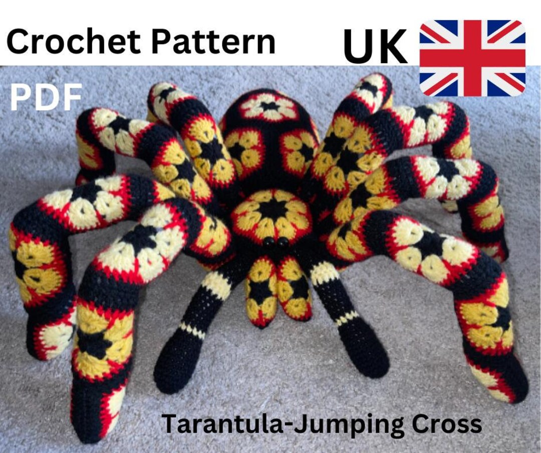 Pattern Crochet Tarantula-jumping Giant Spider Cross African Flower Pdf ...