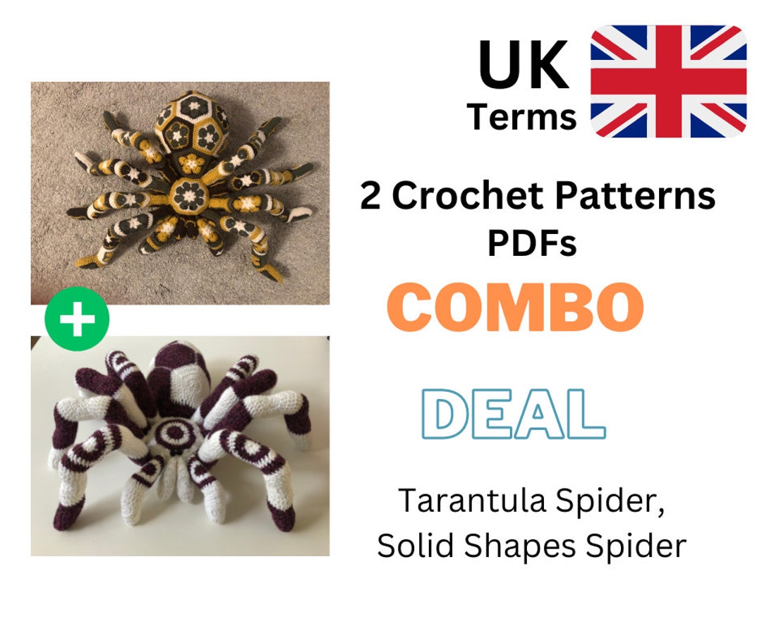 Combo 2 Pattern Crochet African Flower Tarantula Spider PLUS Solid ...