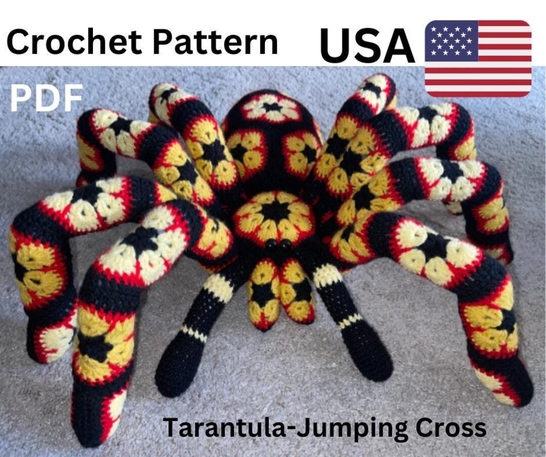Pattern Crochet Tarantula-jumping Giant Spider Cross African Flower Pdf ...