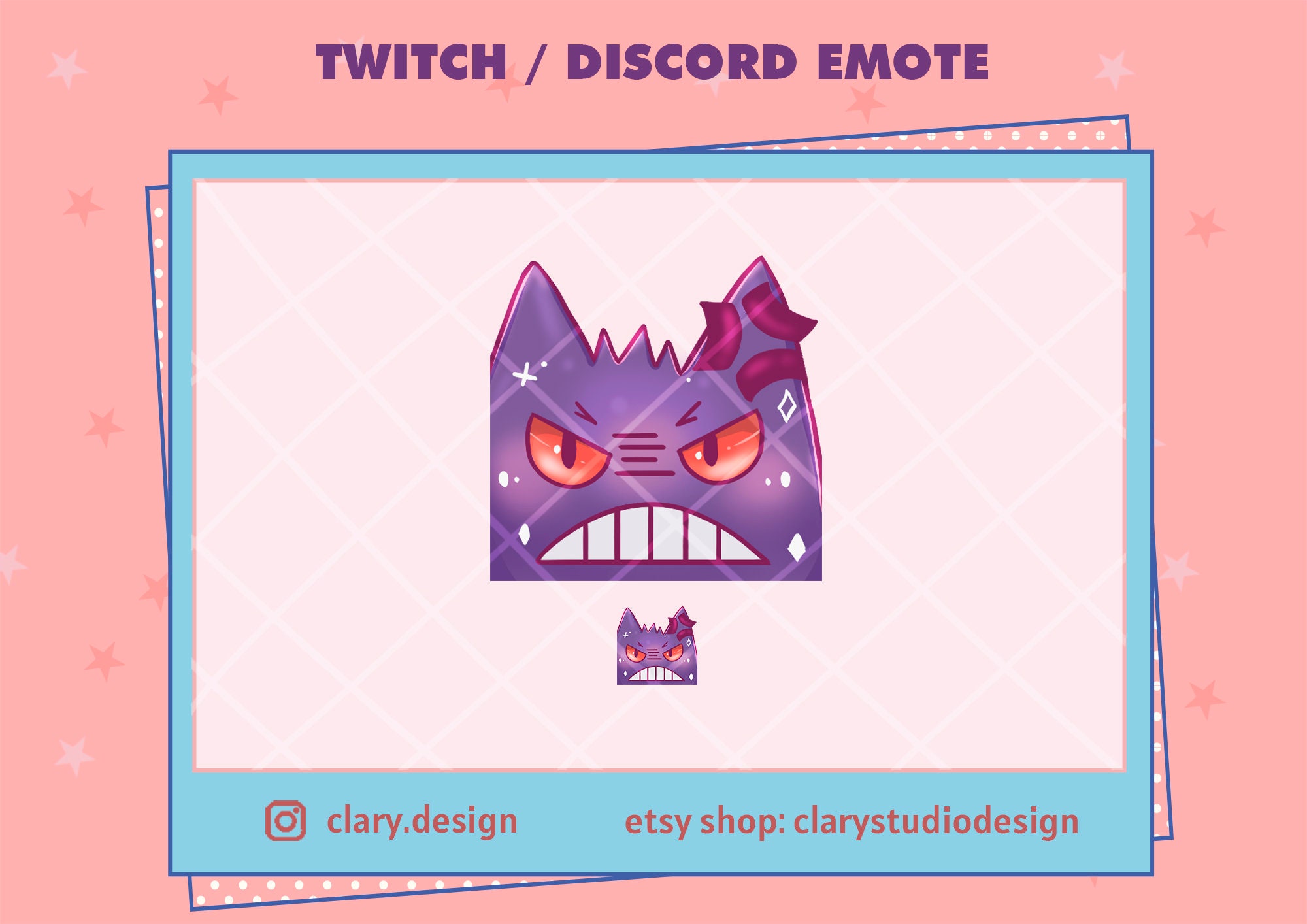 Twitch Emote / Angry Gengar, Mad / Cute Gengar Emote for Streamer ...