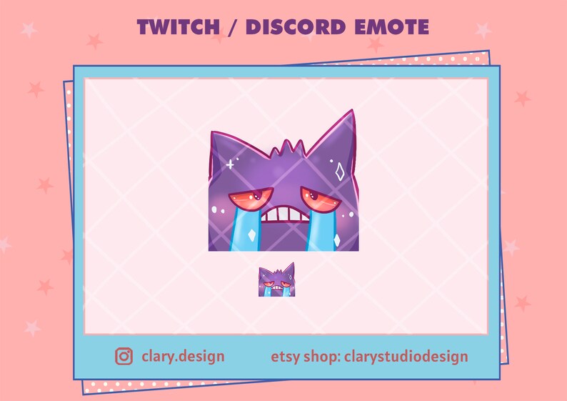 Twitch Emote / Sad Gengar, Crying/ Cute Gengar Emote for Streamer ...