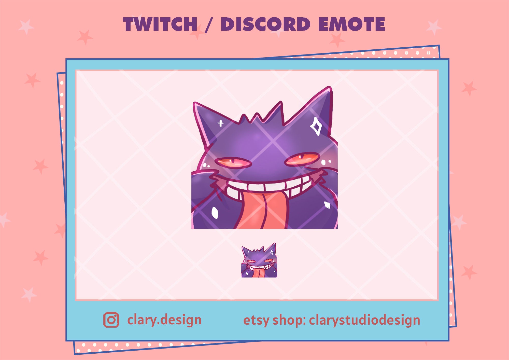 Twitch Emote / Mocking Gengar, Playful, Tongue / Cute Gengar Emote for ...