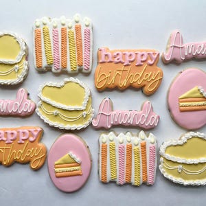 Classic Birthday Cookies: Custom Sugar Cookies - Etsy