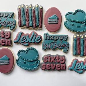 Classic Birthday Cookies: Custom Sugar Cookies - Etsy