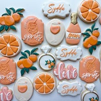 Orange Aperol Spritz Personalized Sugar Cookies, Retro Vintage Citrus ...