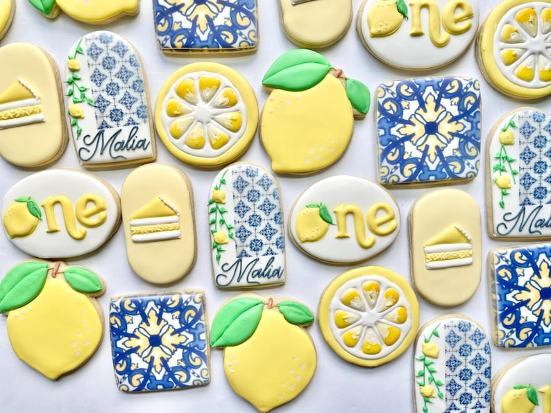 Lemon 1st Birthday Cookies: Custom Sugar Cookies - Etsy