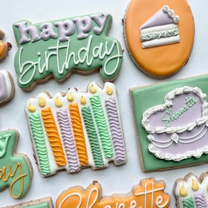 Classic Birthday Cookies: Custom Sugar Cookies - Etsy
