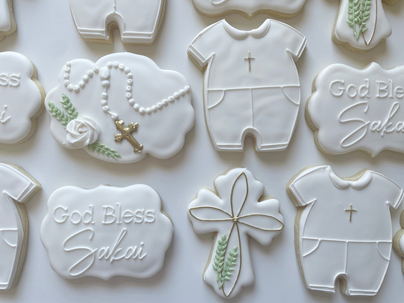 Custom Sugar Cookies: White God Bless Baby Cookies - Etsy
