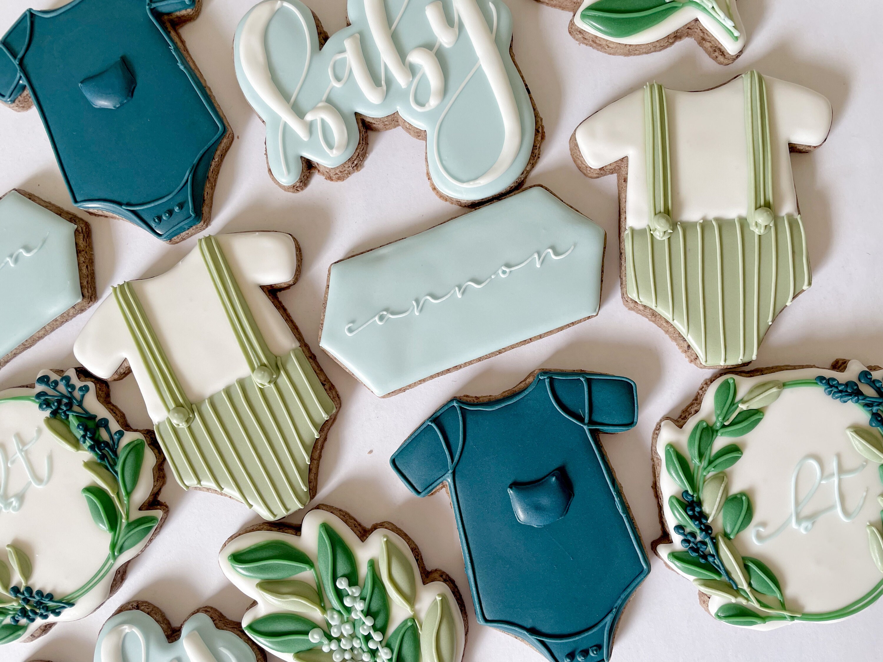 Greenery Baby Shower Cookies: Custom Decorated Sugar Cookies - Etsy