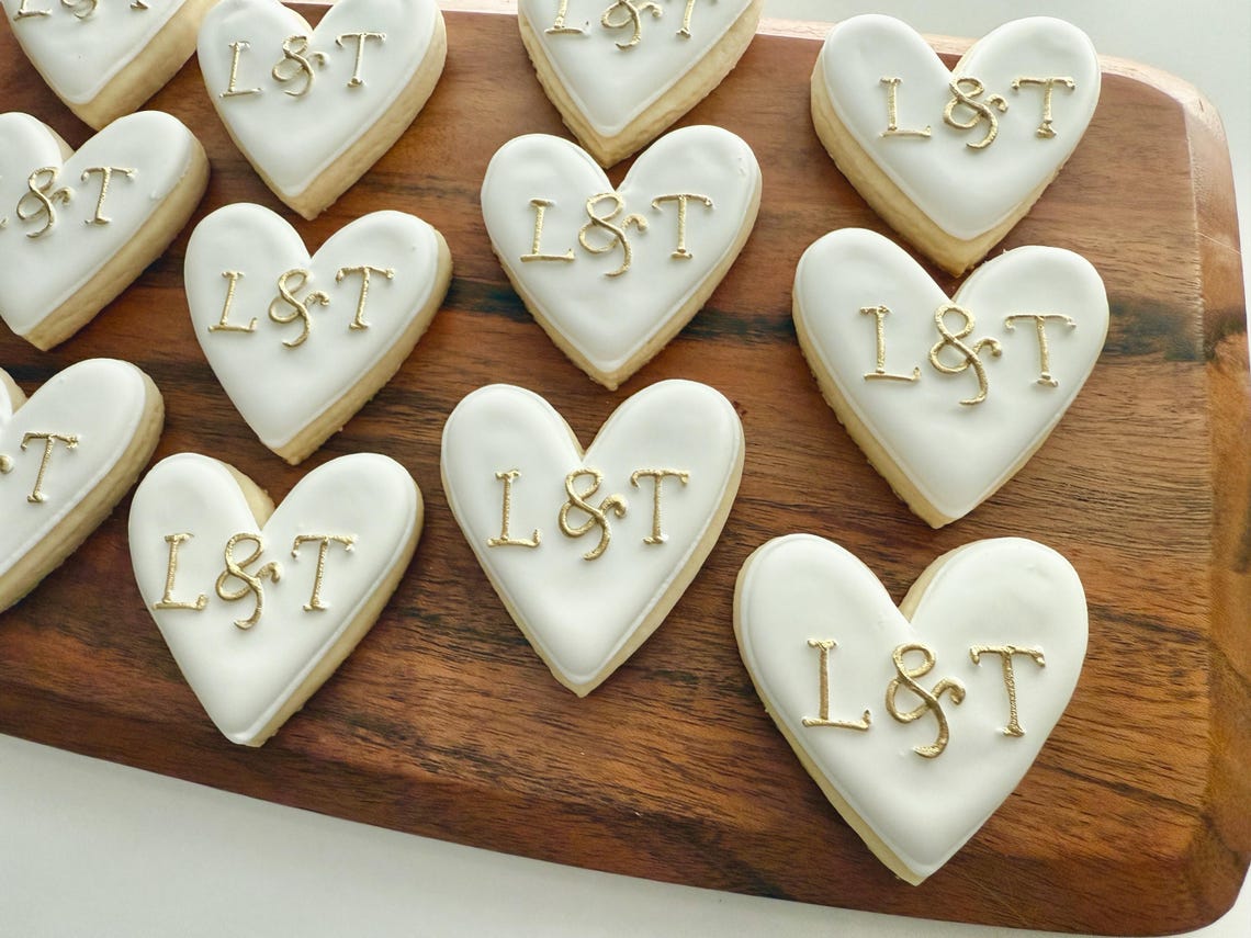 Custom Bridal Initial Mini Sugar Cookies - Etsy