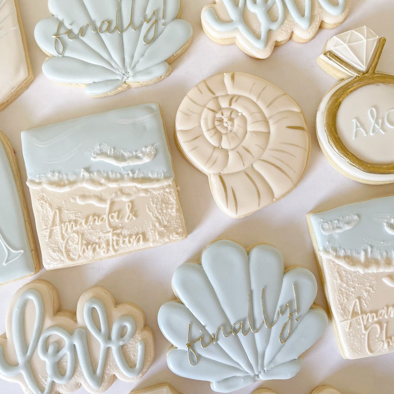 Custom Sugar Cookies: Beach Bridal Cookies - Etsy
